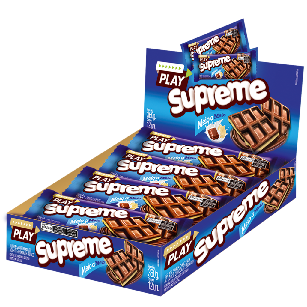 Supreme Play Meio a Meio 30g - display - Dumdum Chocolates